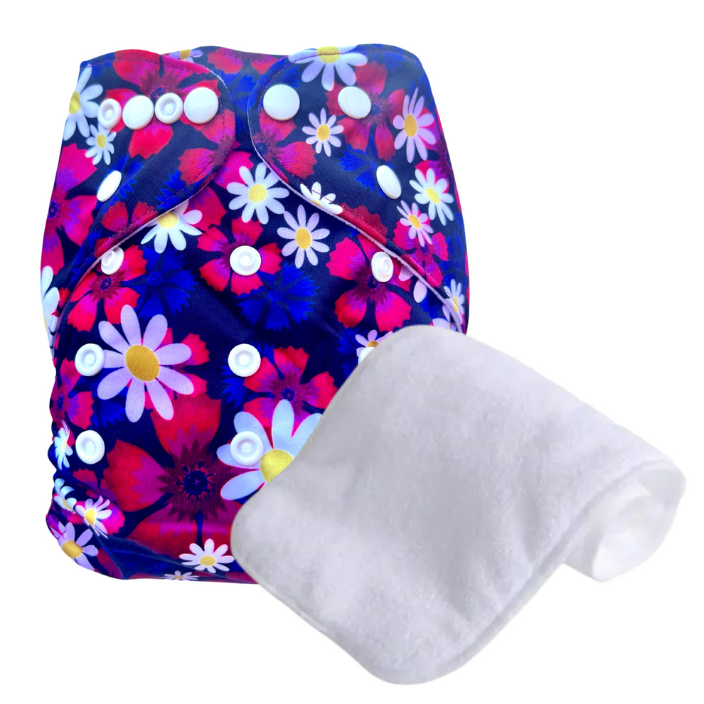 Buy Reusable Cloth Nappy with Free Insert - Daisy Flower | Real Nappy ...